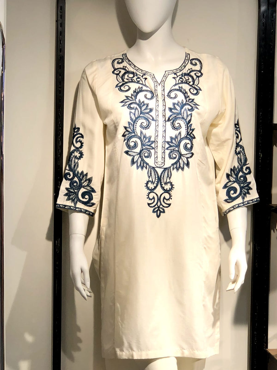 White Elegant Embroidered 2Pc – Abeeha Collection
